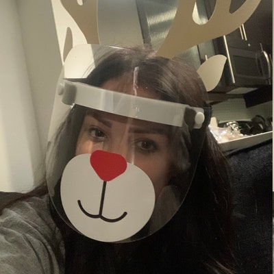 Reindeer Face Shield Rudolph Face Shield Holiday Face Shield Christmas ...