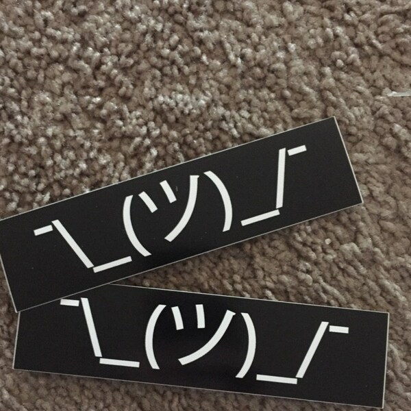 Shrug - Kawaii Emoji Vinyl Sticker - 5.5"x1.5" - Etsy