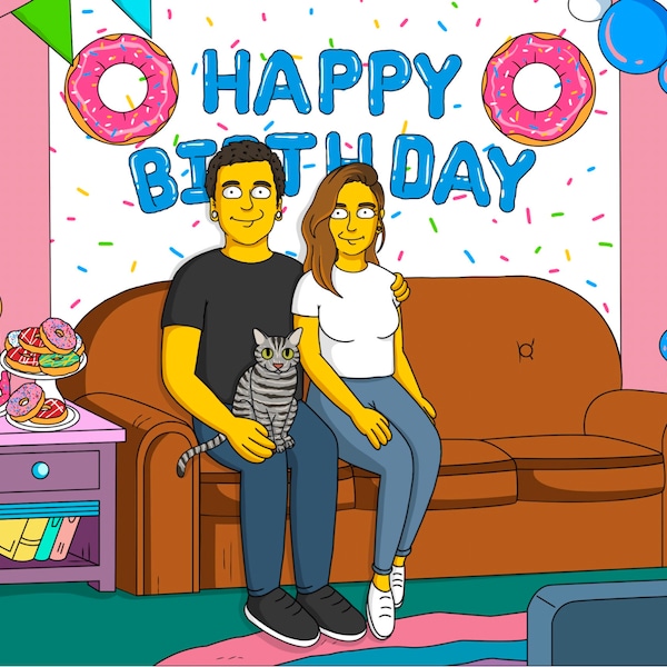 Custom Simpsons Family Portrait - Unique, Personalized Cartoon Drawing ...