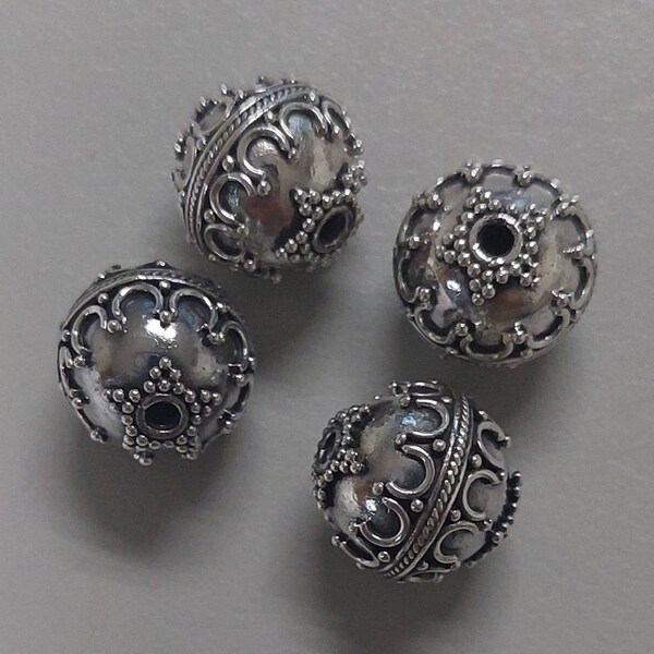 3pcs | 8mm Bali Sterling Silver Beads, Handmade Beads, Jewelry Making ...