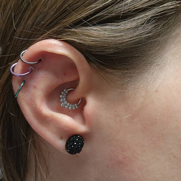 16G Daith Jewelry Silver | 8mm Daith Earring Dainty Surgical Steel ...