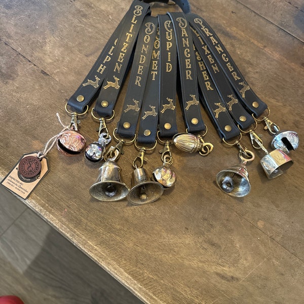 Heirloom Quality Leather Reindeer Bells - Complete Set of 9 - Etsy