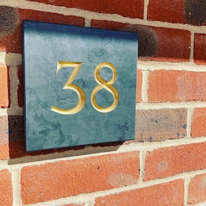 Smoky Green Slate Square House Number 15cm X 15cm | Etsy UK