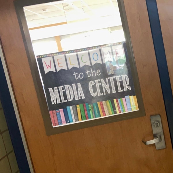 Printable Welcome Media Center School Sign, Classroom Decor, Library ...