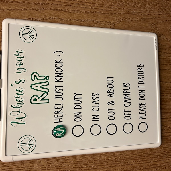 College Dorm Door Sign Dry Erase Board | Roommate Message Board ...