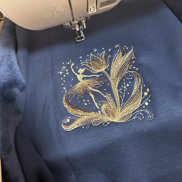 Charming Fairy With Flower Embroidery, Magic Embroidery Design, Floral ...