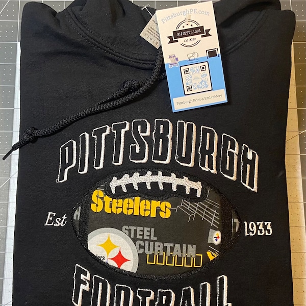 Pittsburgh Football Sweatshirt, Football Hoodie, Embroidered Football ...