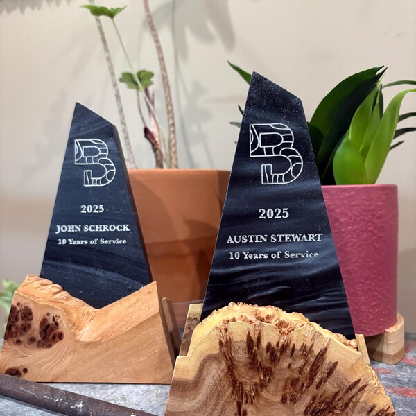 APEX – Custom Modern Award Plaque - Personalised Epoxy & Wood Trophy ...