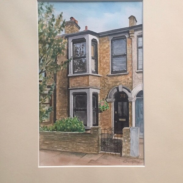 Small Hand Painted House or Building Portrait Painting in Watercolour 7 ...
