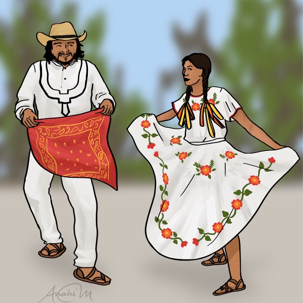 Oaxaca Jarabe Mixteco Small Art Print - Etsy
