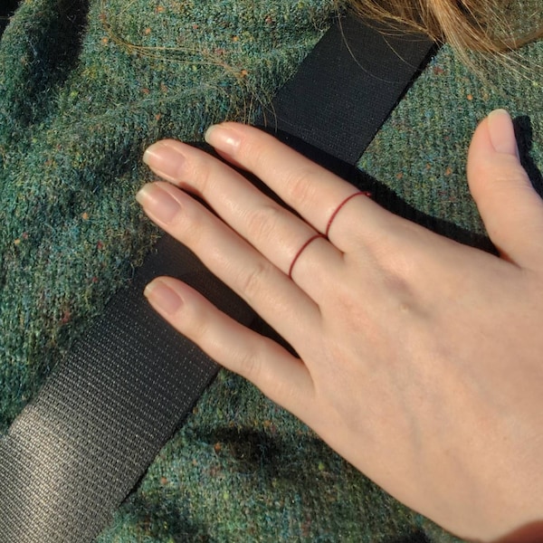 Simple Black Ring, Thin Black Ring, Black Ring for Couple, Womens Black ...