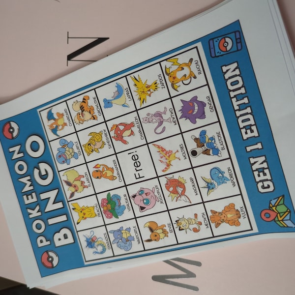DIGITAL DOWNLOAD - Poket Mon Inspired 32 Bingo Cards - Includes Calling ...