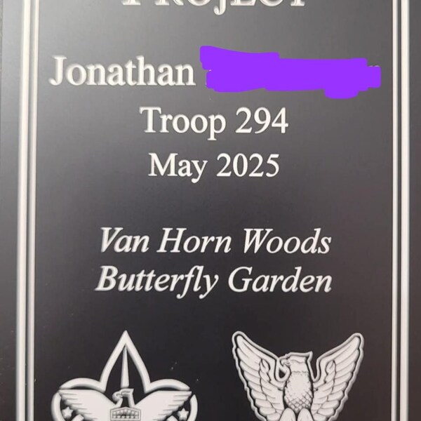 Eagle Scout Project Marker - Horizontal 8X10. Officially Licensed ...