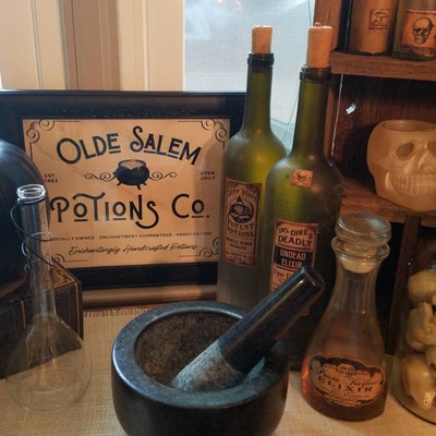Halloween Potions Sign Halloween Printable Vintage Halloween Decor ...