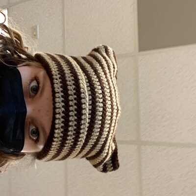 Strawberry Cat Beanie, Crochet Cat Hat With Strawberry Dangling, Hat ...