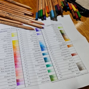 Kalour 300 Colored Pencil Set DIY Color Chart / Swatch - Etsy Canada