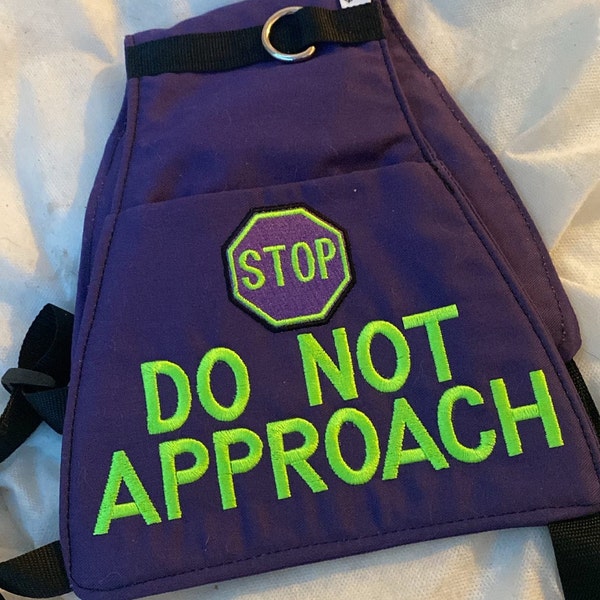 Embroidered Dog Vest: "do Not Approach" Lightweight Style - Etsy