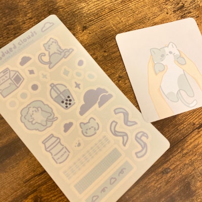 Yellow Aesthetic Illuminating Sun Kawaii Cute Cats Weather Sticker ...