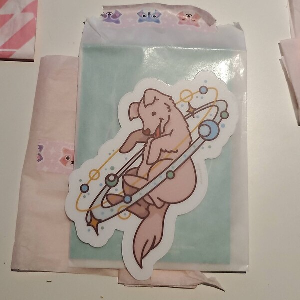 Cosmic Dog Clear Vinyl Sticker - Etsy