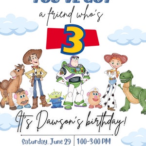 Toy Story THIRD Birthday Invitation Instant Download Personalized ...
