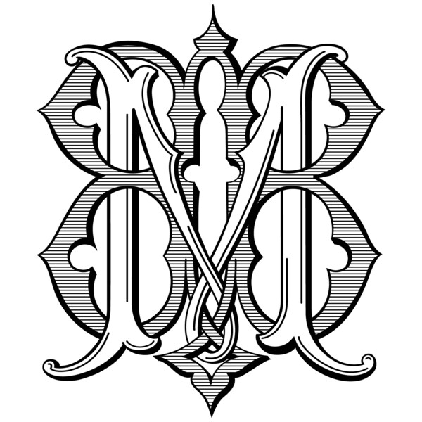 Vintage Monograms, Wedding Monogram, Digital Download, Interwoven ...