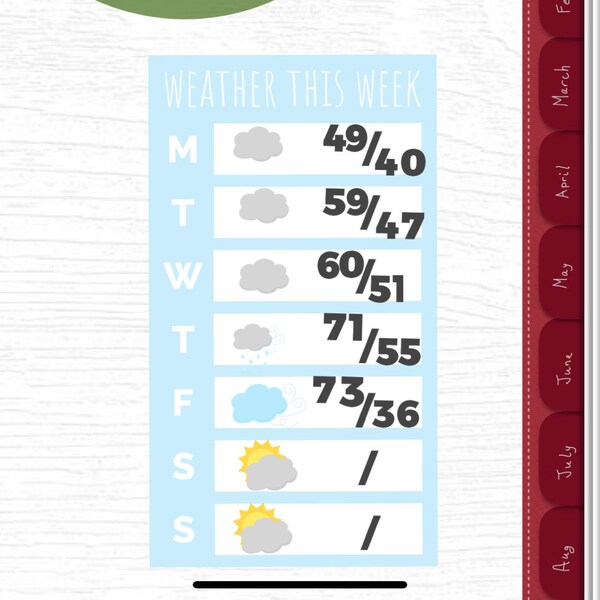 Kawaii Weather Digital Stickers | Goodnotes, iPad and Android | Mood ...