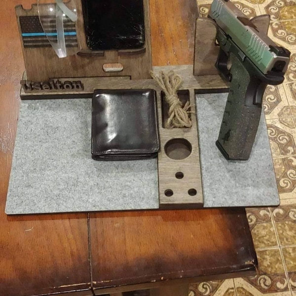 Police Officer Docking Station, Handgun Holder, Wood Stand for Gun, Law ...