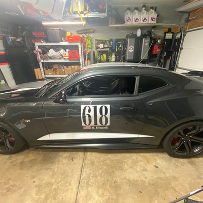 Race Car Number Plate Permanent Vinyl or Reusable Magnet Custom Driver ...