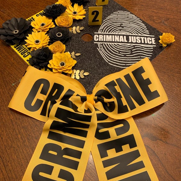 Glitter Cardstock Graduation Topper for Criminal Justice Major With ...
