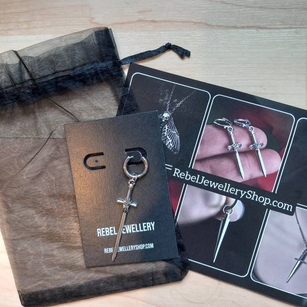 Gothic Upside Down Cross Pendant Necklace Silver Gothic Statement ...