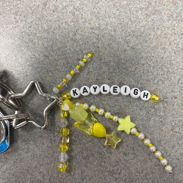 Personalized Keychain // Beaded Keychain // Colorful // Cute // Gift ...