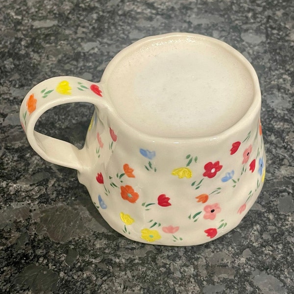 Dainty Flower Mug — Handmade Ceramic Hand Painted | Gift - Etsy
