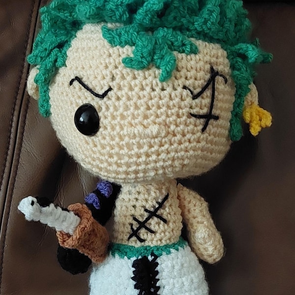 Zoro Crochet Doll Pattern: One Piece Anime Amigurumi (PDF Pattern) - Etsy