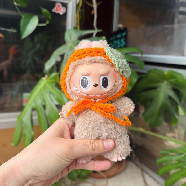 Crochet Orange Labubu Hat Accessory Clothing - Etsy