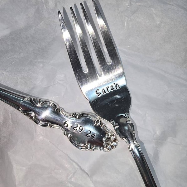 Custom Wedding Forks, Vintage Hand Stamped Forks, Engagement Gift Ideas ...