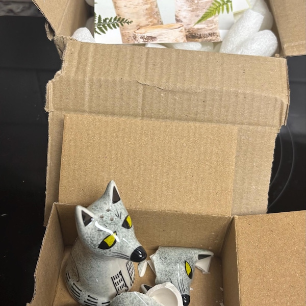 Handmade Ceramic Wolf Salt and Pepper Shakers by Hannah Turner, Animal ...