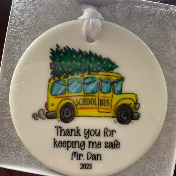 Personalized Bus Driver Gift, School Bus Driver Christmas Ornament ...
