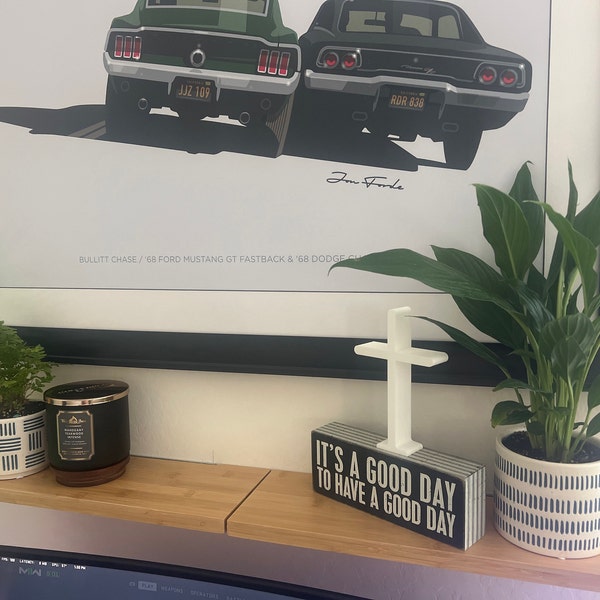 Standing Cross, Minimalist Desk Cross, Table Top Cross, Cross With Base ...