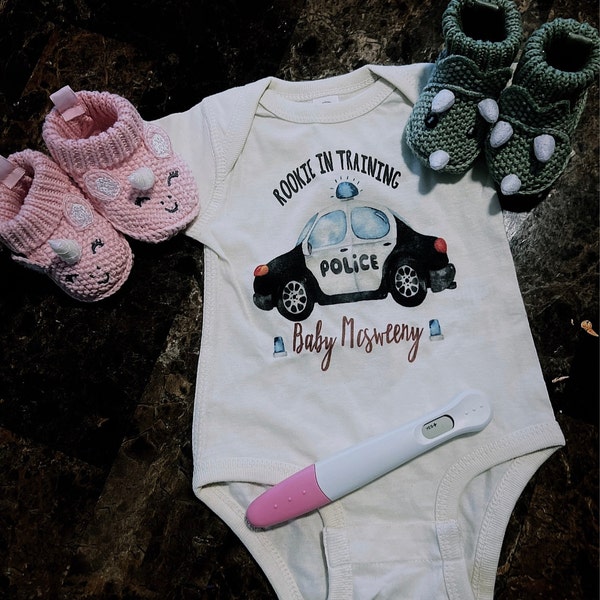 Personalized Police Pregnancy Announcement, Little Rookie Police Baby ...