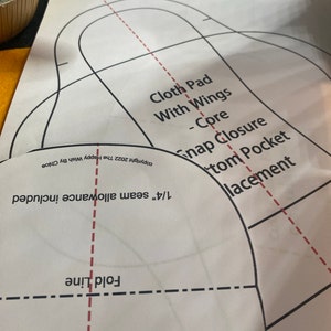 Printable Cloth Pad Sewing Pattern PDF Sewing Pattern for Pad With ...