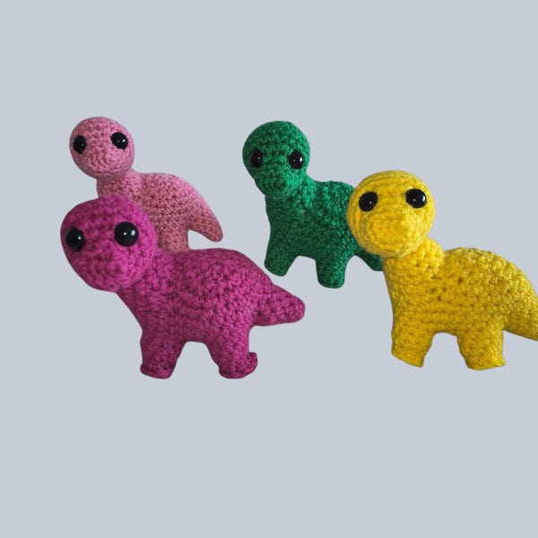 Mini Brontosaurus Crochet Pattern – Low Sew Dinosaur Amigurumi PDF by ...