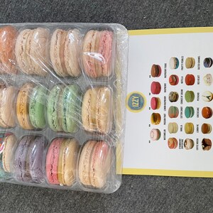 12 French Macaron Box Assorted/choose Your Flavor in Notes - Etsy
