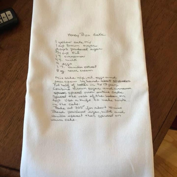 Custom Tea Towels/family Recipe Kitchen Towels/handwriting Recipe ...