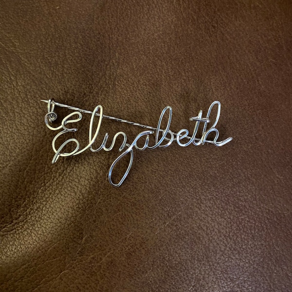 Wire Name Pin • 14K Rose Gold Fill Name Jewelry • Personalized Name Pin ...
