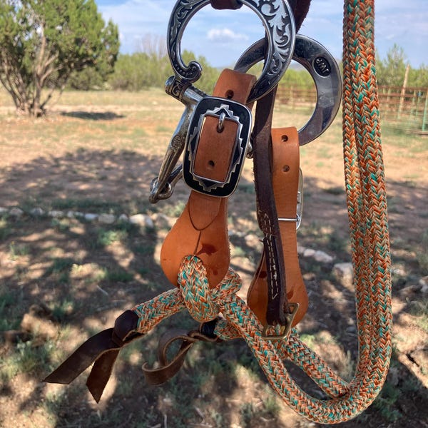 Yacht Rope Sport Mecate Reins W Poppers Use With Slobber Straps Snaffle ...