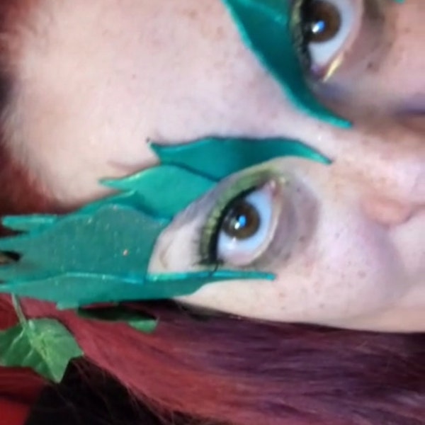 Poison Ivy Leaves Eyebrow Eye Mask Comic Con Cosplay Glittery Crystal ...