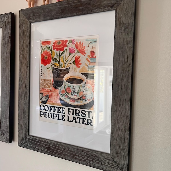 Coffee First, Retro Wall Art, Downloadable Art, Coffee Cart Print ...