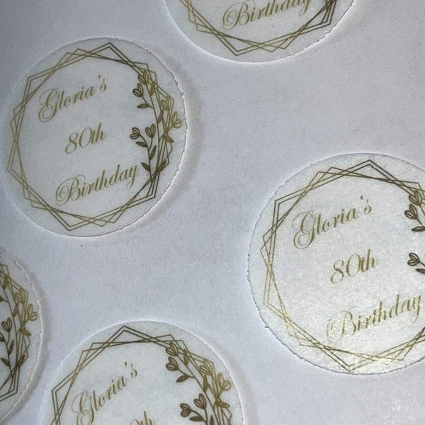 30 Personalised Edible Rice Paper Cupcake Toppers / Birthdays Pre Cut ...