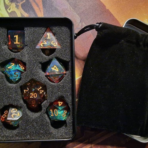 Demon's Blood DND D6, D20 Dice, Red Sharp Edge D&D Dice Set, Dungeons ...