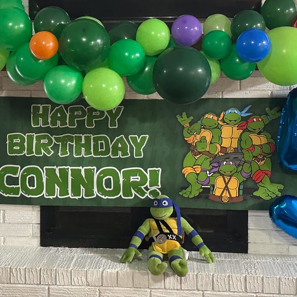 Ninja Turtle Cake Topper Editable Template Customized Name Printable ...